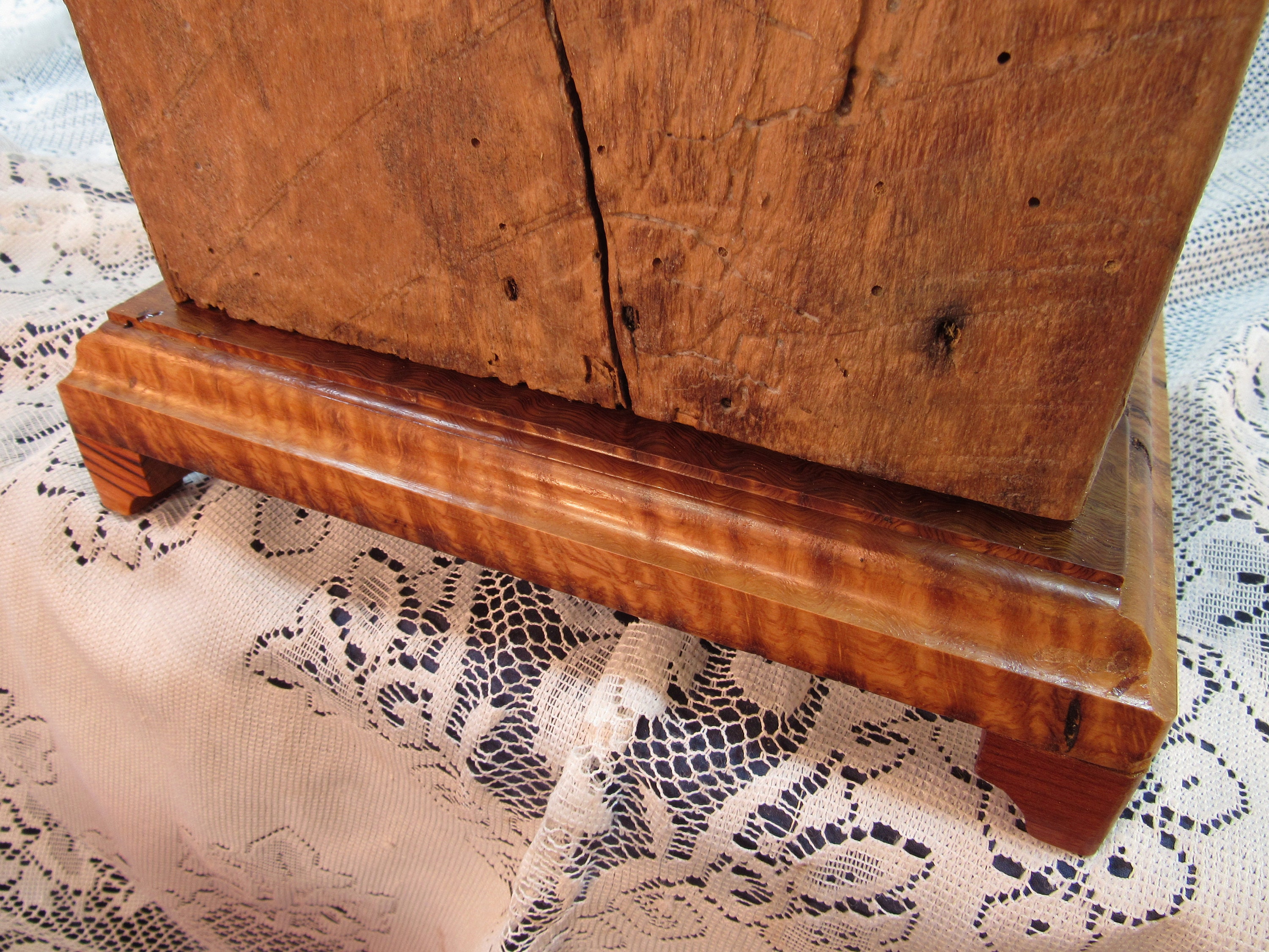 Incredible Mantle Clock From 1800's Wormy Chestnut Barn Beams,,perfect ...