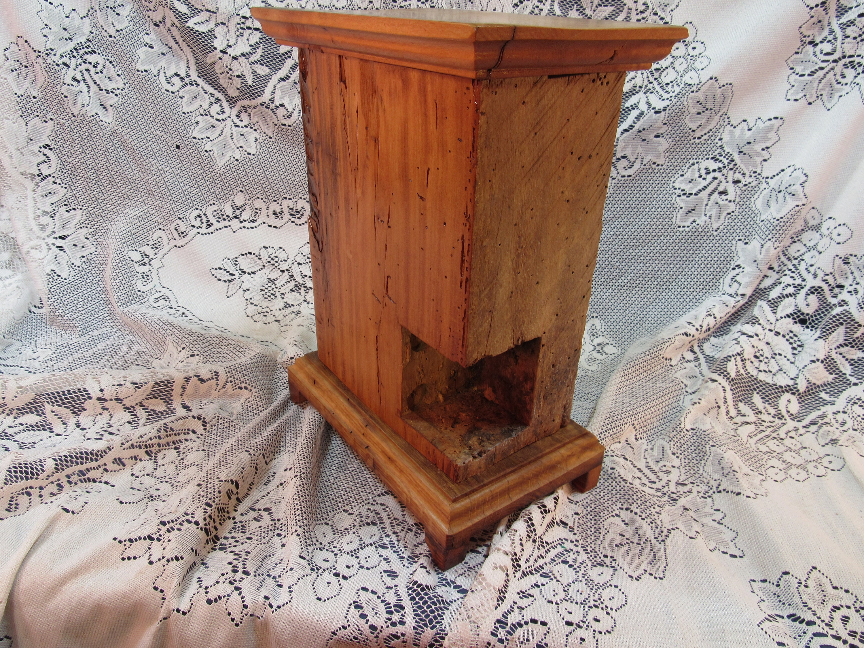 Incredible Mantle Clock From 1800's Wormy Chestnut Barn Beams,,perfect ...