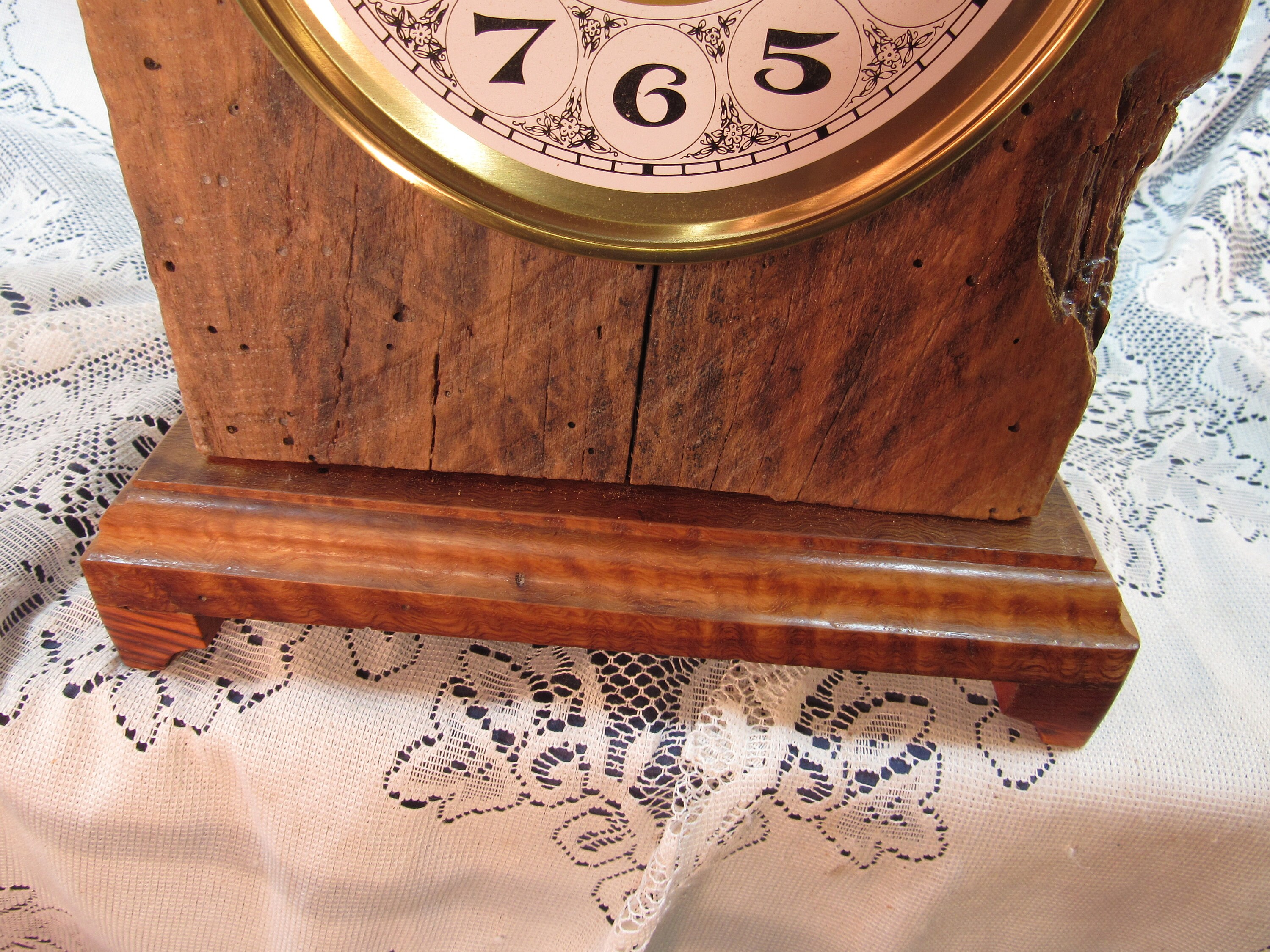 Incredible Mantle Clock From 1800's Wormy Chestnut Barn Beams,,perfect ...