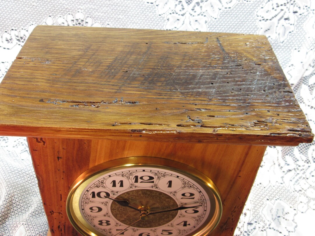Barn Beam Massive Mantle Clock From 1800's Wormy Chestnut Barn Beams ...
