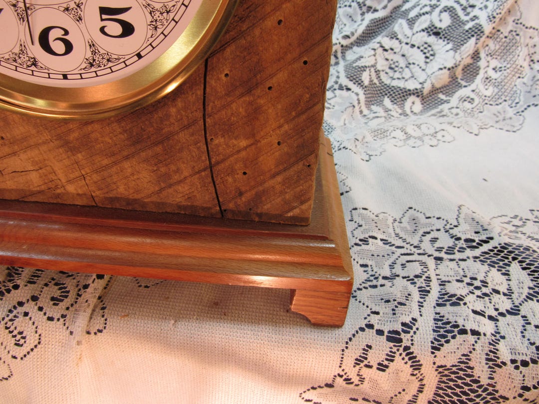 Massive Rustic Mantle Clock From 1800's Wormy Chestnut Barn Beams ...