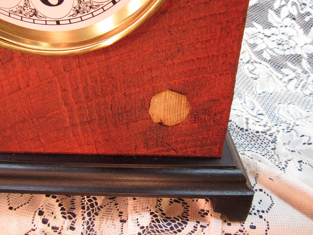 Heirloom Quality Barn Red Mantle Clock From 1830's Chestnut Barn Beams ...