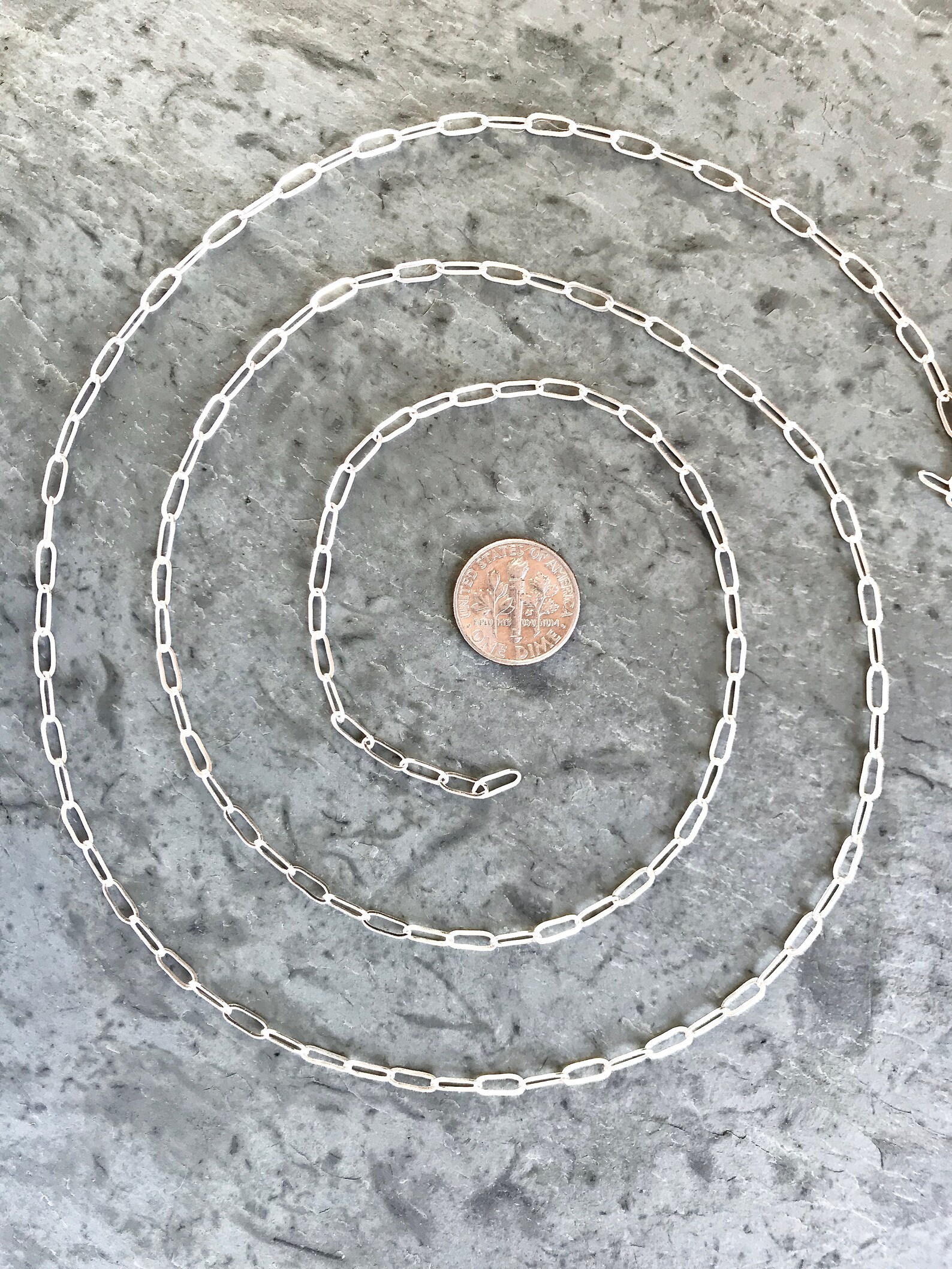 Sterling Silver Chain Necklace Silver Paperclip Chain - Etsy