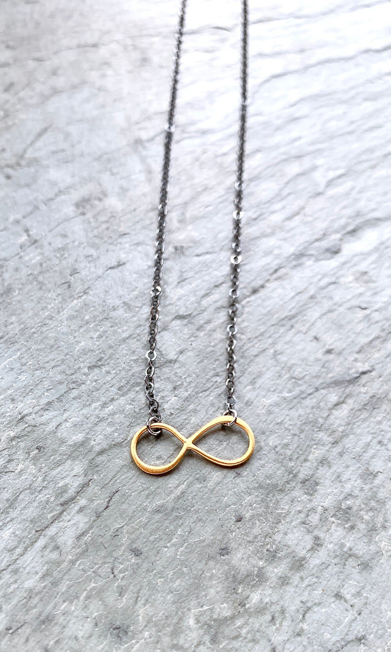 Gold Infinity Necklace Infinity Jewelry Black and Gold - Etsy