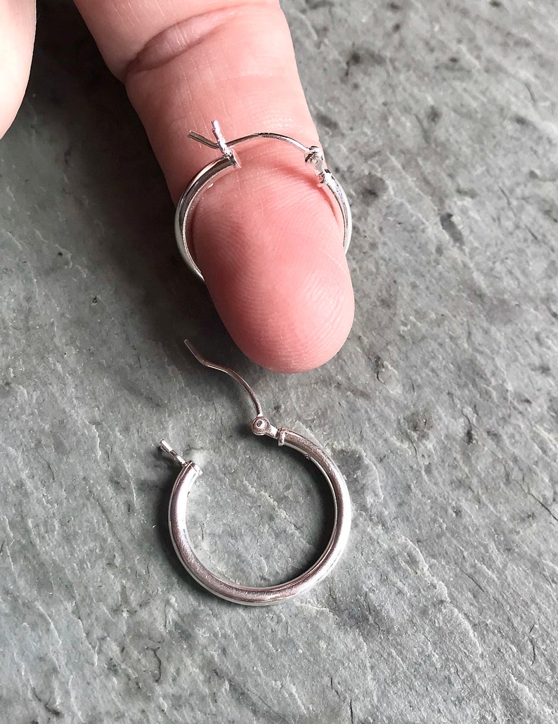 Sterling Silver Hoop Earring Small Hoop With Hinge Clip 20mm - Etsy