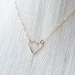 Floating Gold Heart Necklace, Dainty Open Heart, Simple Minimal Gold ...