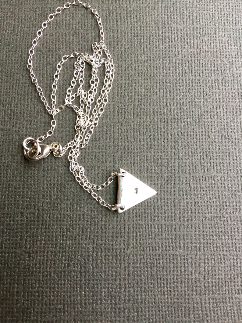 Silver Triangle Necklace Sterling Silver Simple Minimal - Etsy
