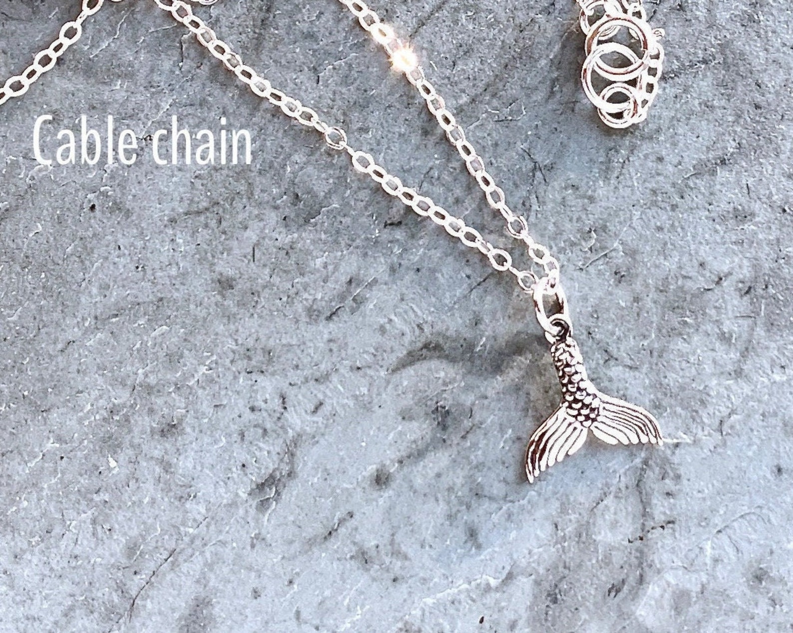 Sterling Silver Mermaid Tail Necklace Dainty Mermaid Charm - Etsy