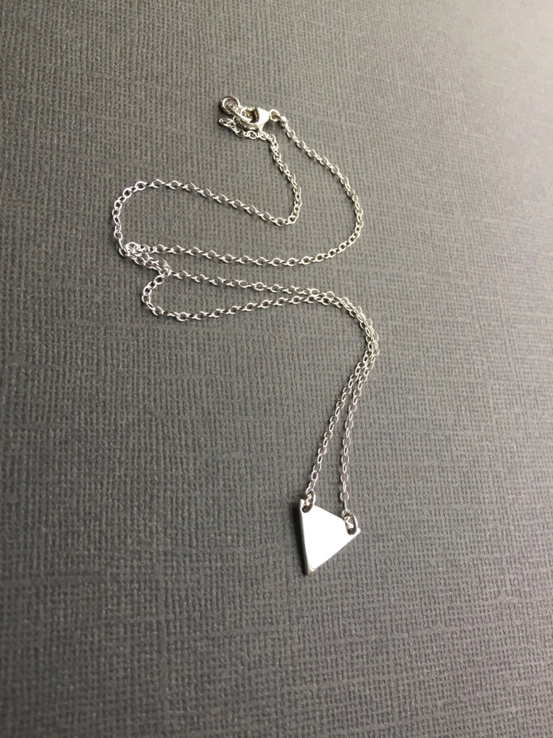 Silver Triangle Necklace Sterling Silver Simple Minimal - Etsy