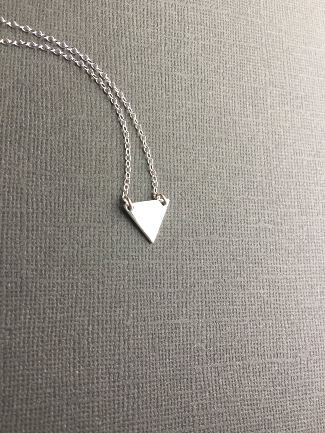 Silver Triangle Necklace Sterling Silver Simple Minimal - Etsy