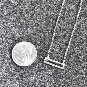Sterling Silver Open Rectangle Necklace: Minimalist Geometric Pendant ...