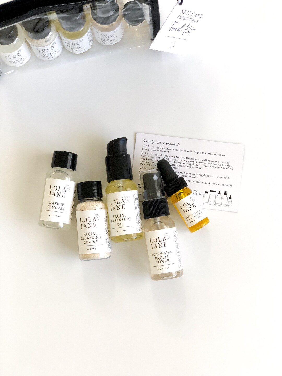 Skincare Sample Set/ All Natural/travel Size/ Travel Bag/ Zip Pouch ...