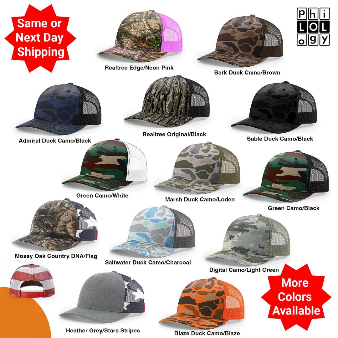 Casquette trucker personnalisée, Casquette camouflage, Casquette personnalisée, Camo Richardson ...