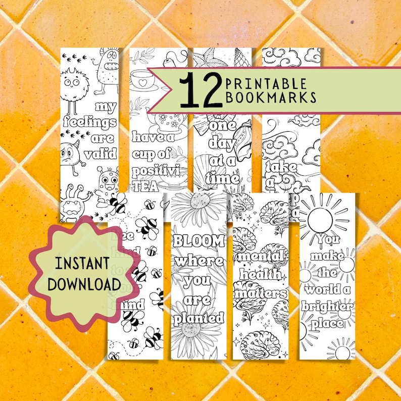Mental Health Bookmarks Coloring Book Pages for Mental Health Matters ...