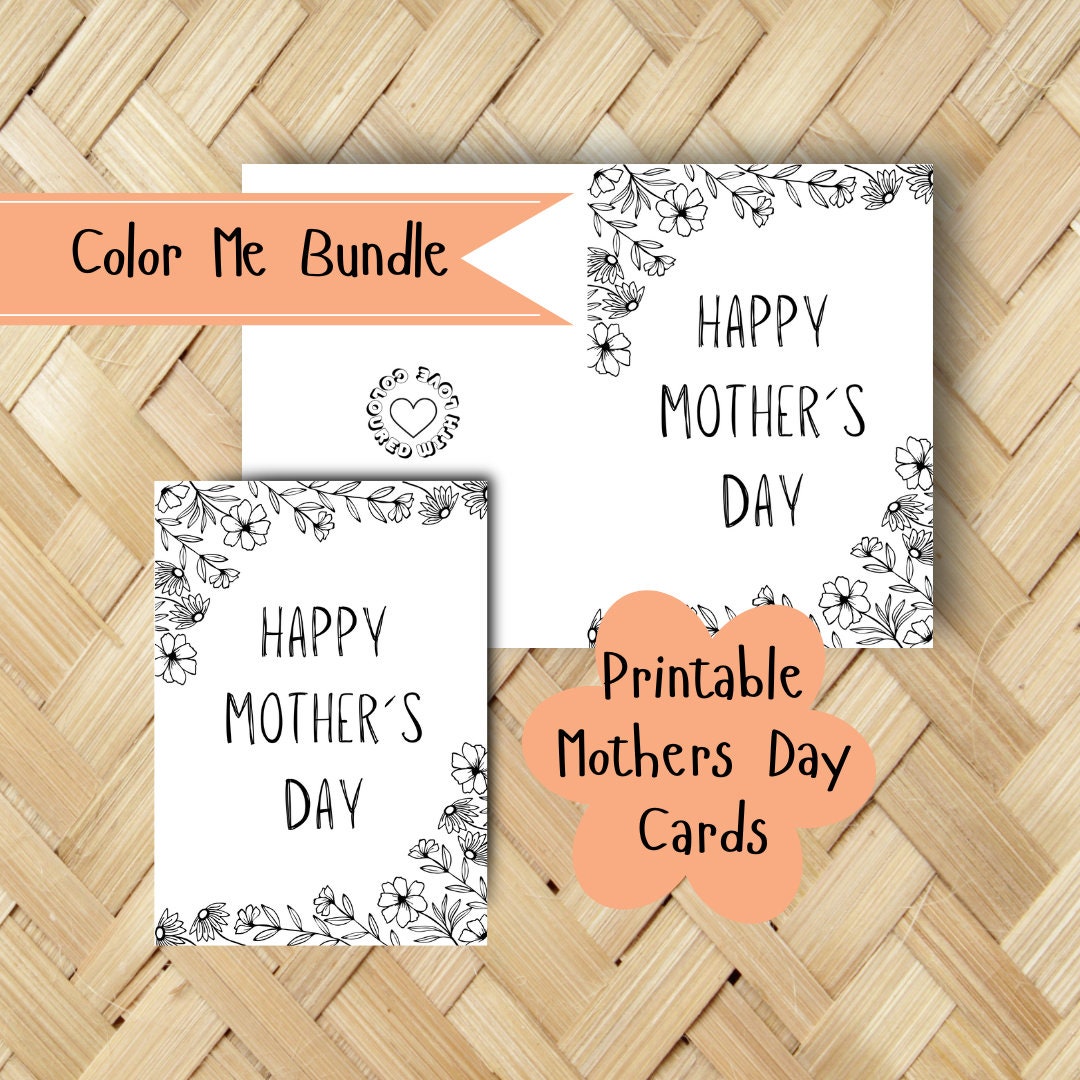 Mothers Day Card Coloring Pages for Kids Happy Mothers Day Card for Mom ...