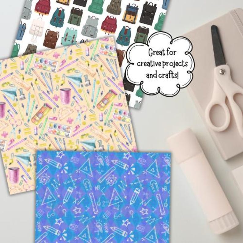 Back to School Printable Background Paper Craft Supply for Classroom ...
