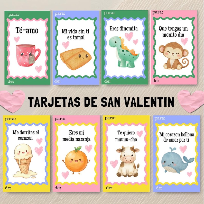 Tarjetas De San Valentin Printable Valentines Day Cards for Kids Dia ...