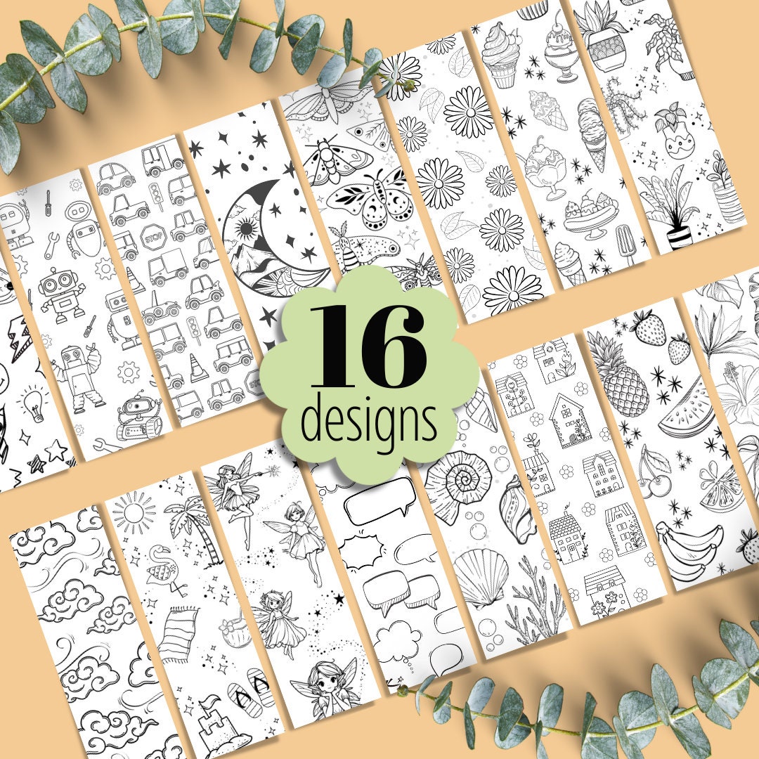 Coloring Bookmarks for Adult and Kids Book Lovers Gift for Teachers ...
