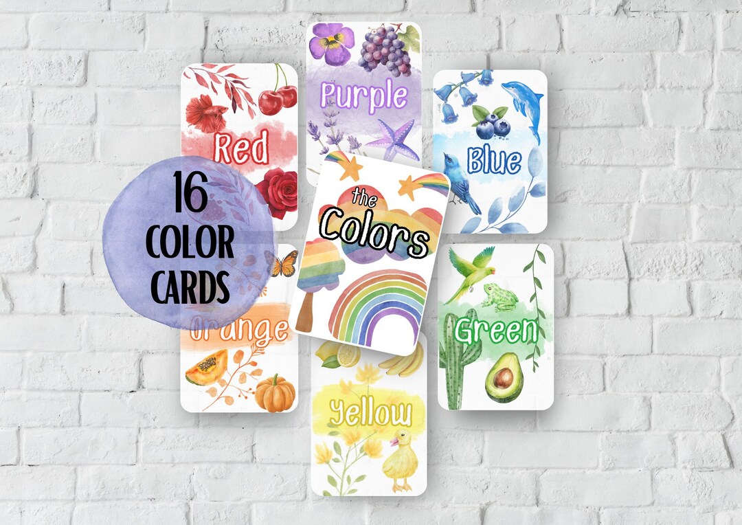 Flashcards for Kids Printable Color Learning Cards for Classroom ...