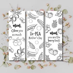 Mothers Day Puns Coloring Bookmarks Printable Gift for Mom Coloring ...