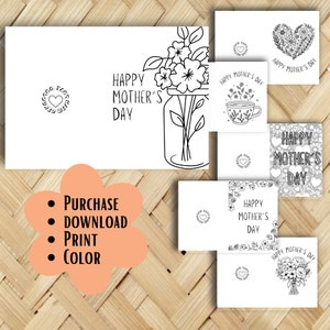 Mothers Day Card Coloring Pages for Kids Happy Mothers Day Card for Mom ...