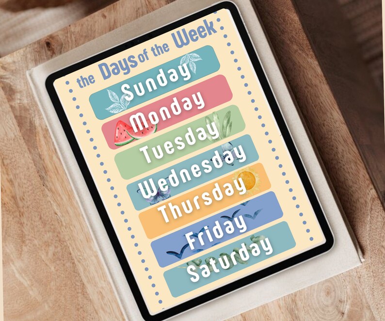 Bilingual Days of the Week Dias De La Semana Educational Prints ...