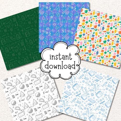 Back to School Printable Background Paper Craft Supply for Classroom ...
