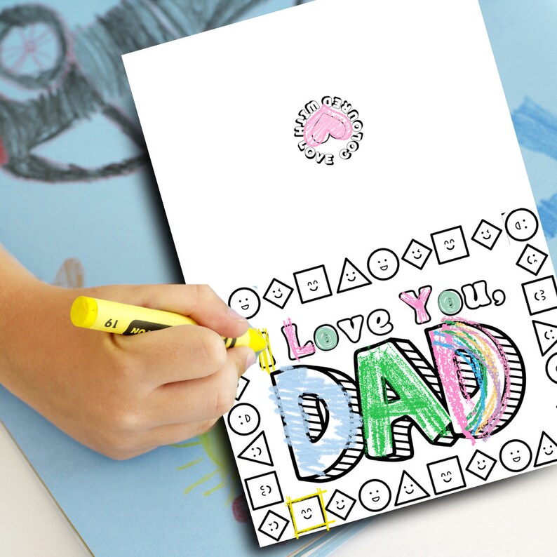 Happy Fathers Day Card for Dad Printable Gift From Kids Coloring Page ...