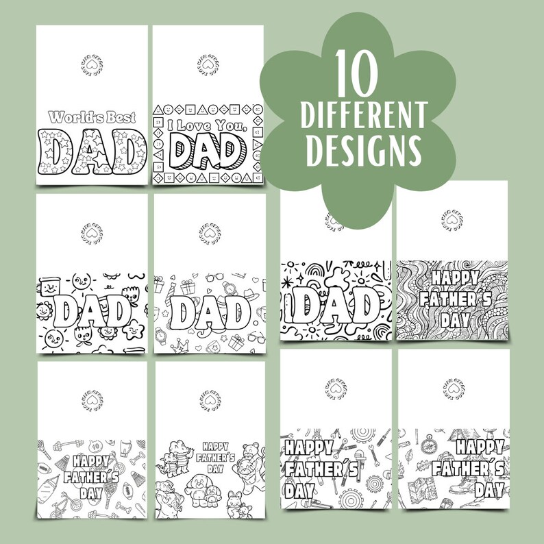 Happy Fathers Day Card for Dad Printable Gift From Kids Coloring Page ...