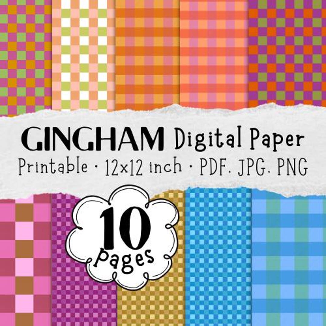 Printable Paper Gingham Background Paper Craft Supply for Scrapbooking ...