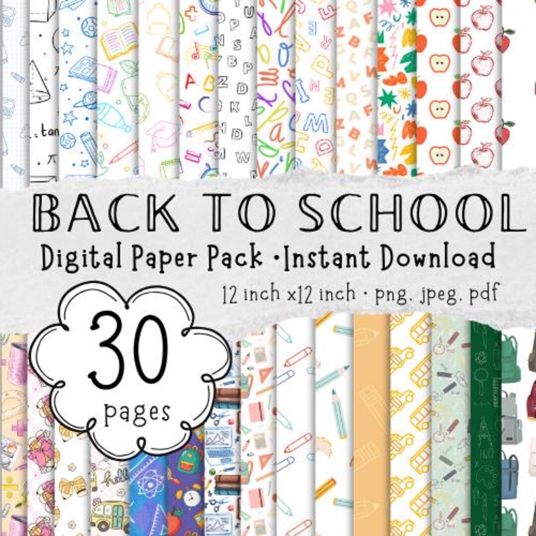 Back to School Printable Background Paper Craft Supply for Classroom ...