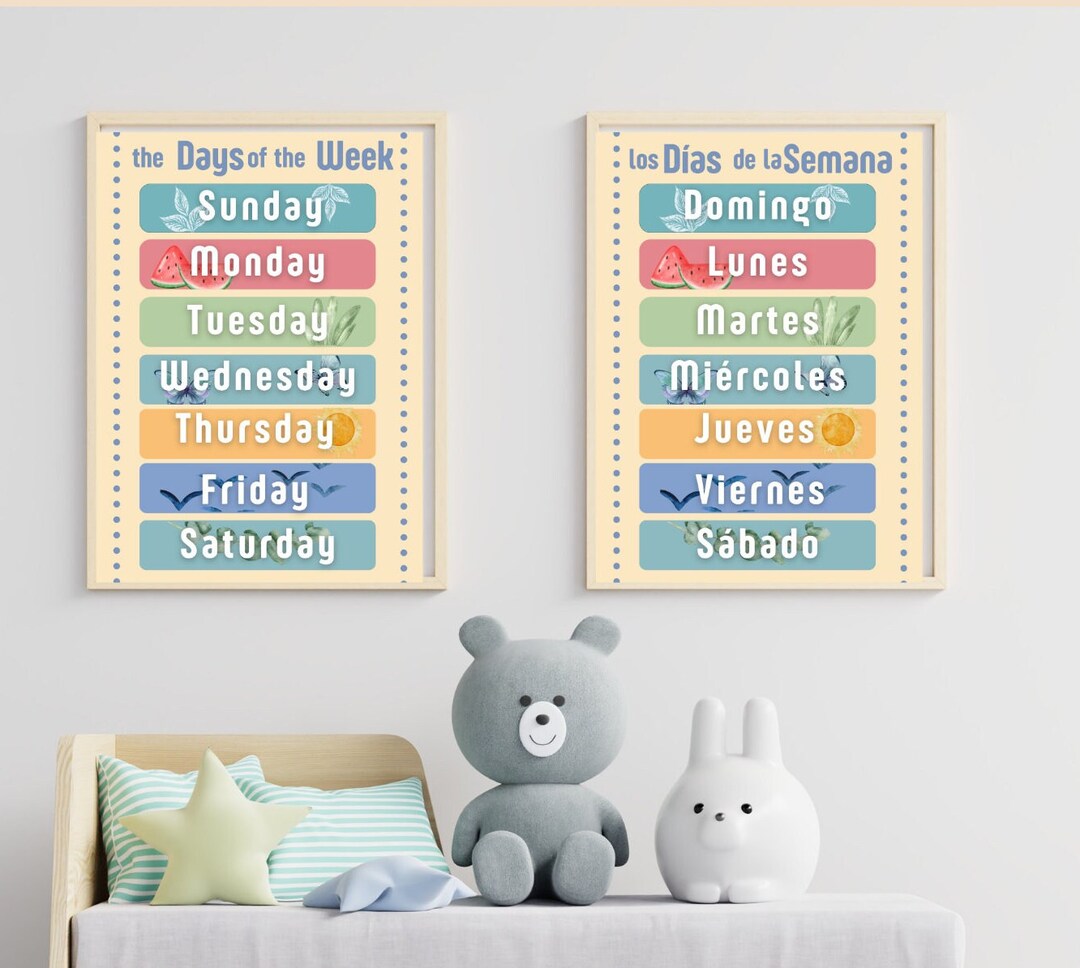 Bilingual Days of the Week • Dias De La Semana • Educational Prints ...