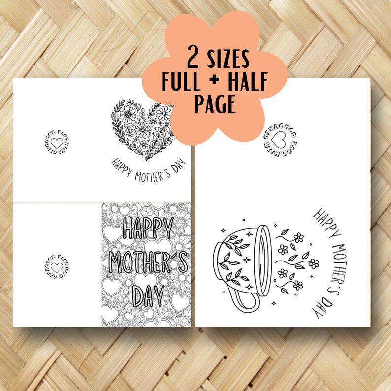 Mothers Day Card Coloring Pages for Kids Happy Mothers Day Card for Mom ...