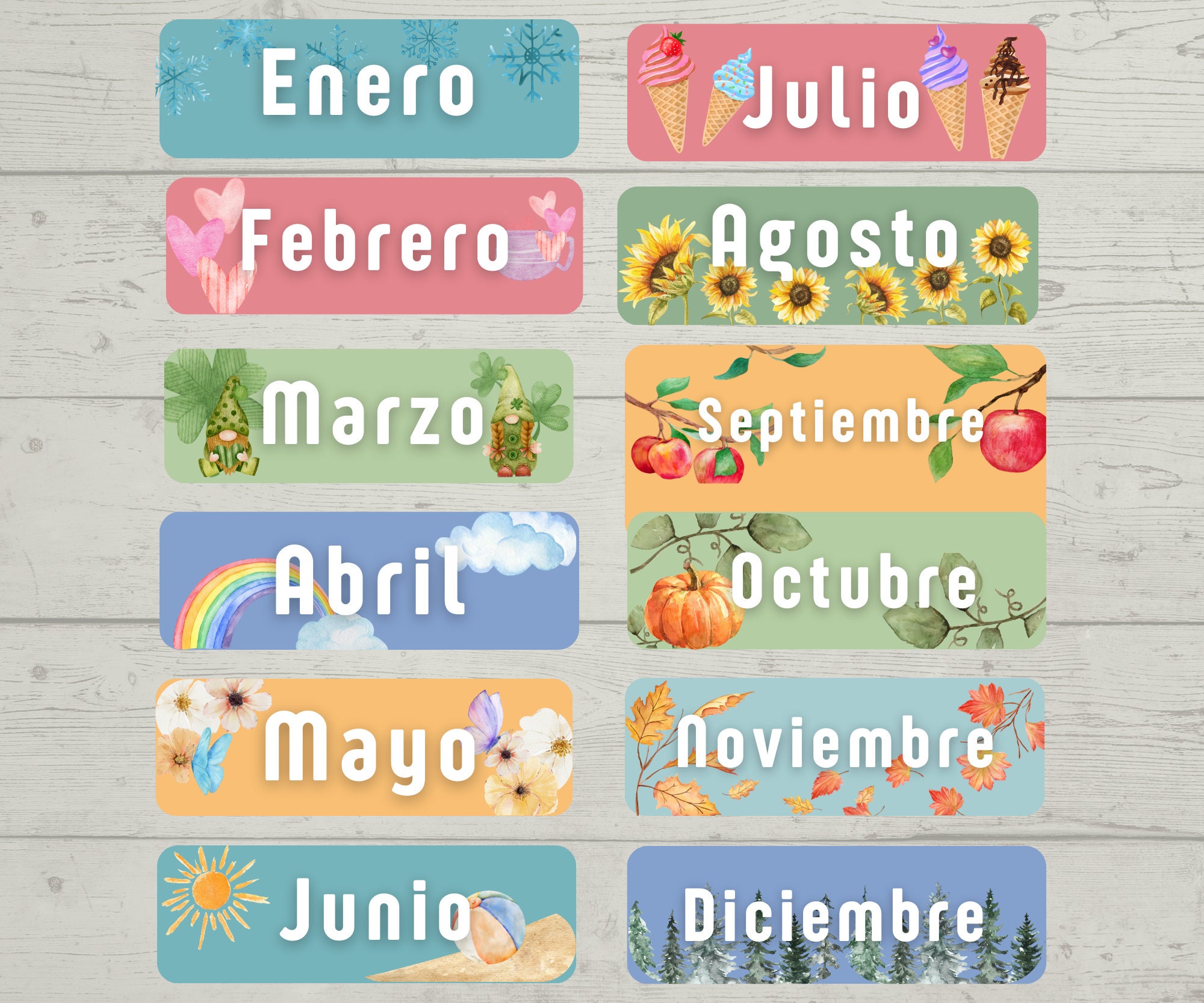 Bilingual • Months of the Year • Meses Del Año • Educational Prints ...