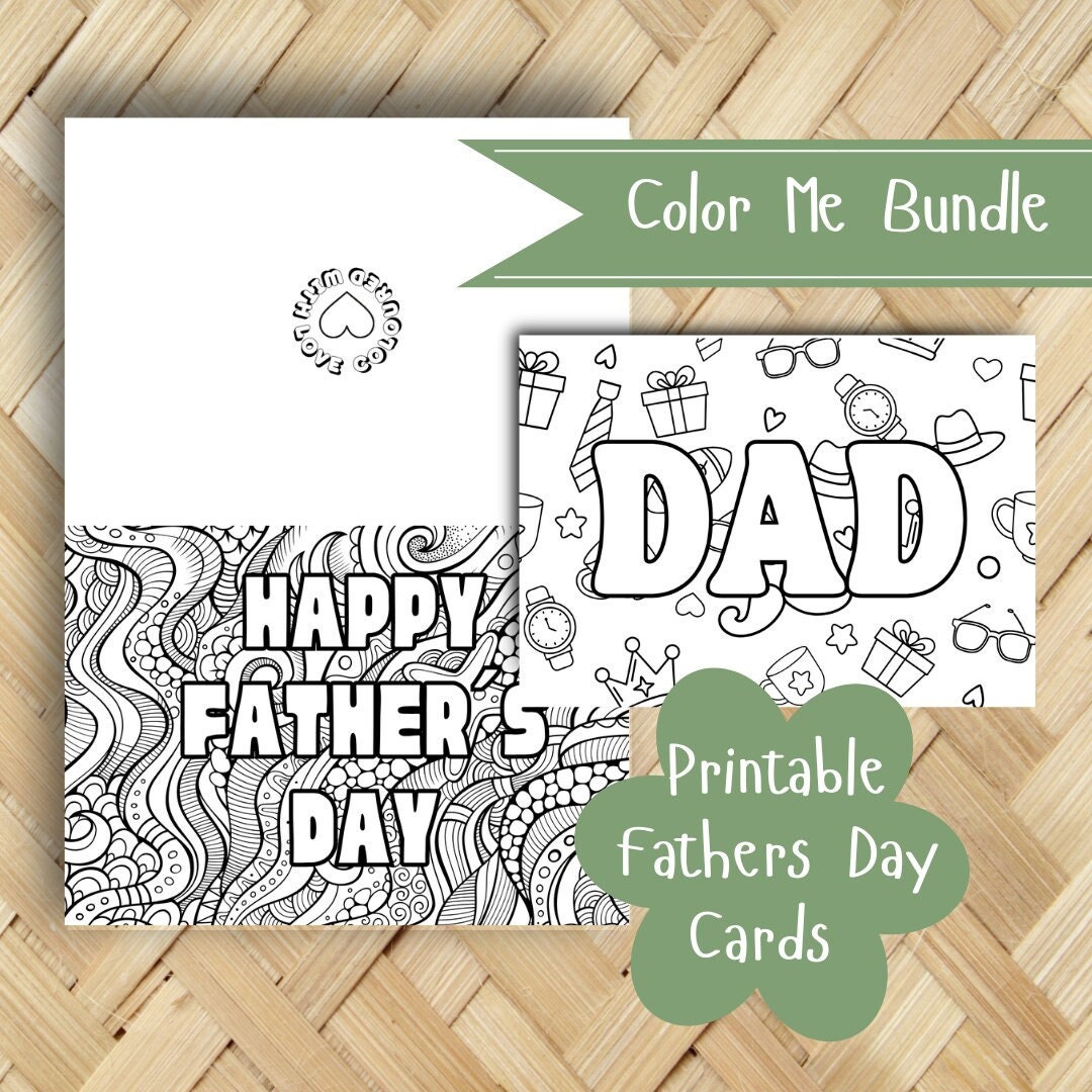 Happy Fathers Day Card for Dad Printable Gift From Kids Coloring Page ...