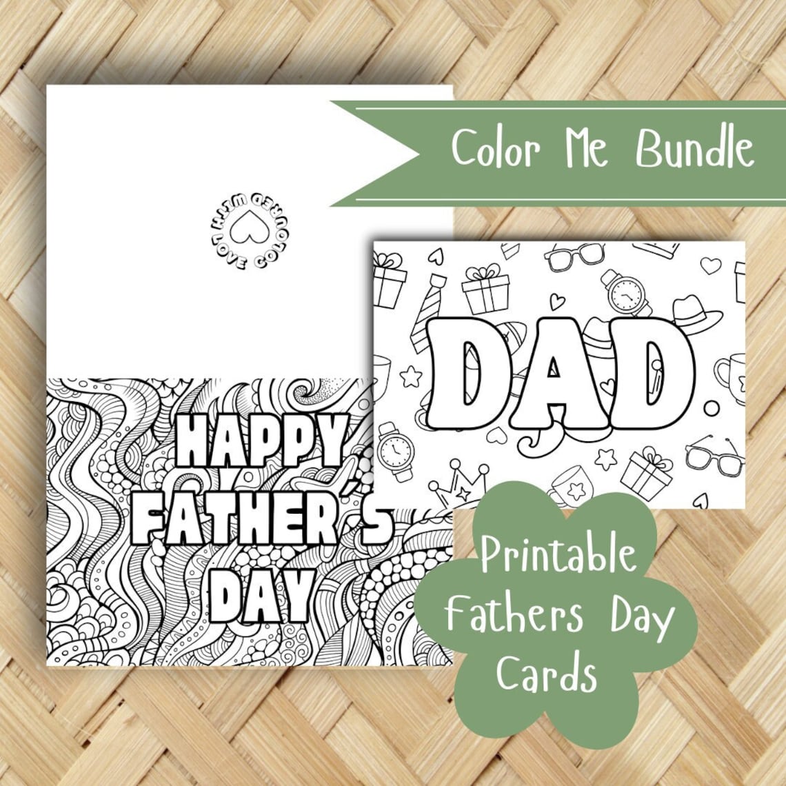 Happy Fathers Day Card for Dad Printable Gift From Kids Coloring Page ...