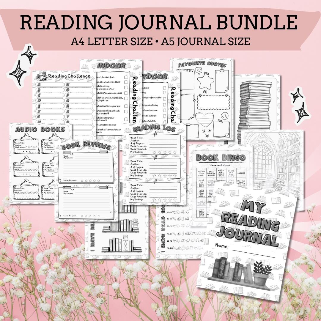 Book Reading Journal Bundle Reading Planner 2025 Book Club Instant ...