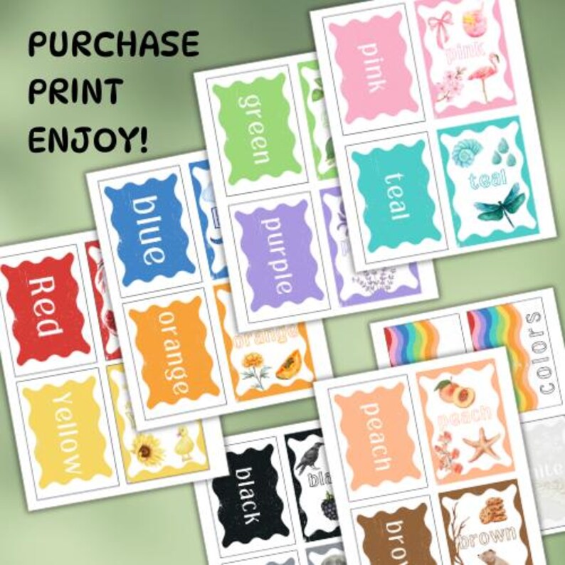 Color Words Flashcards for Kids Preschool Primary Color Flashcards ...
