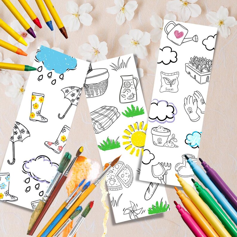 Coloring Page Bookmarks Printable Spring Activities for Kids Reading ...