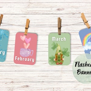 Months of the Year Flashcards Matching Memory Game Printables English ...