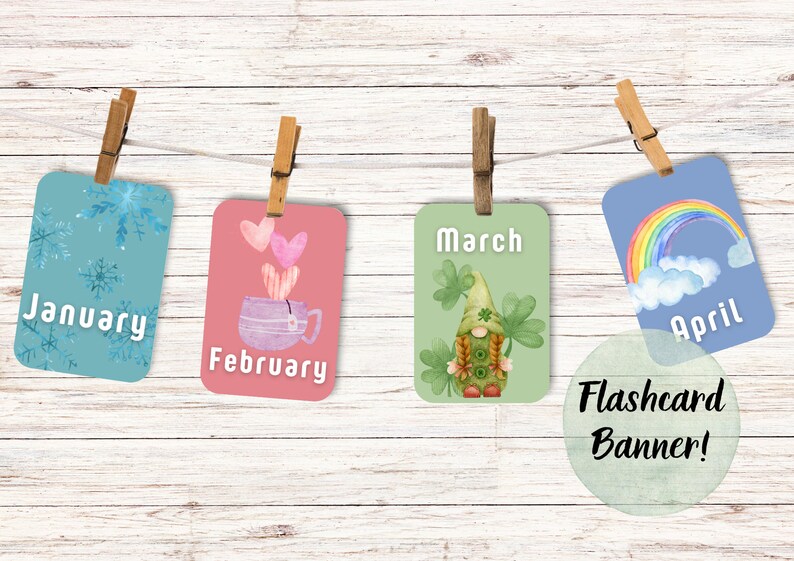 Months of the Year Flashcards Matching Memory Game Printables English ...