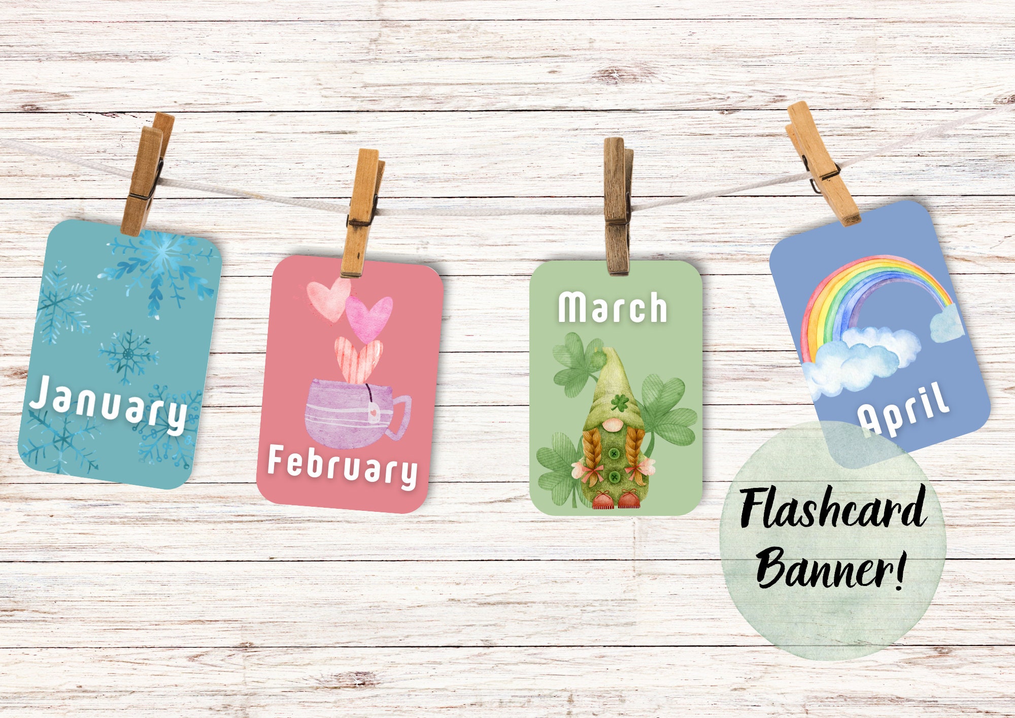 Months of the Year Flashcards Matching Memory Game Printables English ...