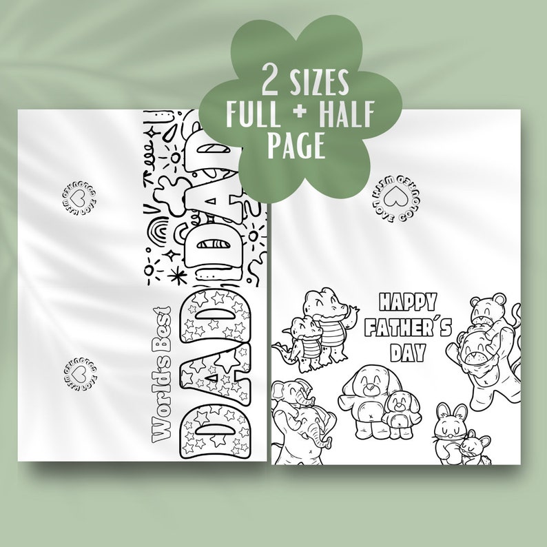Happy Fathers Day Card for Dad Printable Gift From Kids Coloring Page ...