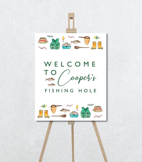 Fishing Birthday Welcome Sign O-fish-ally Birthday Welcome - Etsy