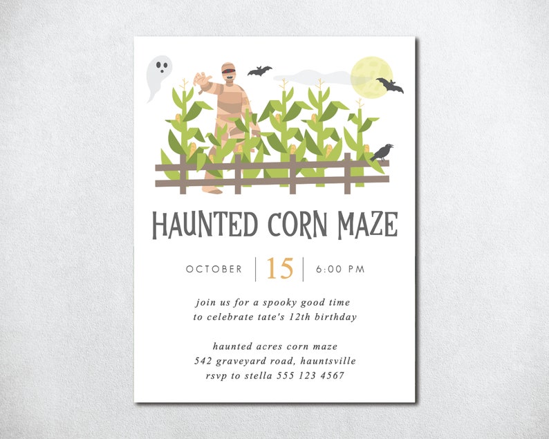 Haunted Corn Maze Invite, Corn Maze Flyer, Haunted Corn Maze Flyer ...