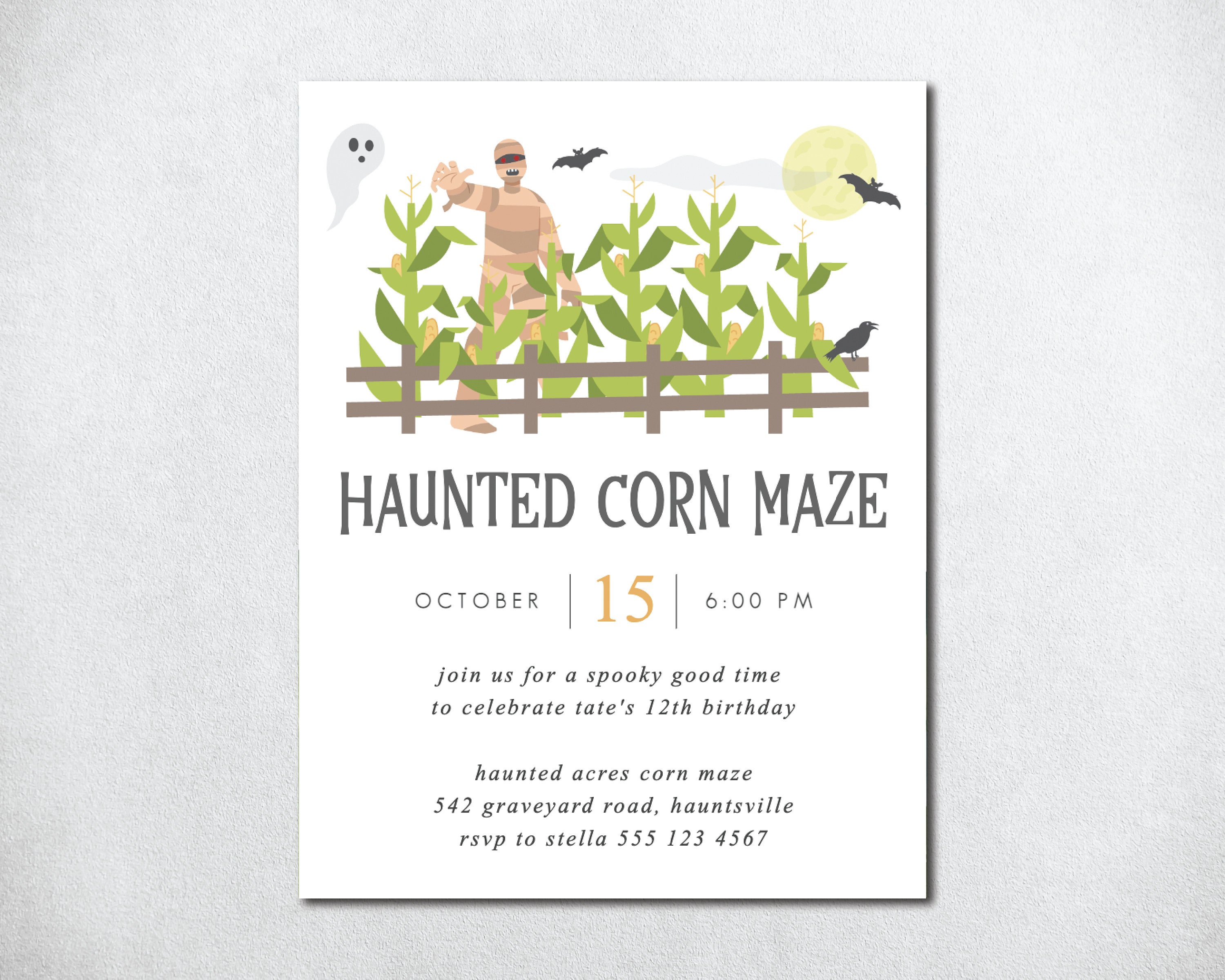 Haunted Corn Maze Invite, Corn Maze Flyer, Haunted Corn Maze Flyer ...