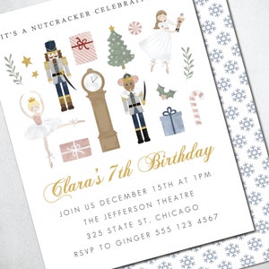 Nutcracker Invitation, Christmas Birthday Invite, Ballet Birthday ...