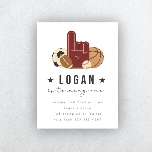 Sports Birthday Invite All Star Birthday Invitation MVP - Etsy