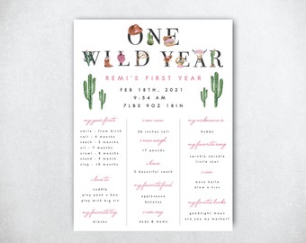 Cowboy First Rodeo Milestone Board, My First Year Template, 1st Year ...