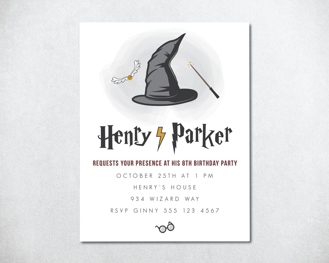 Wizard Birthday Invitation, Wizard Birthday Invite, Editable Wizard ...